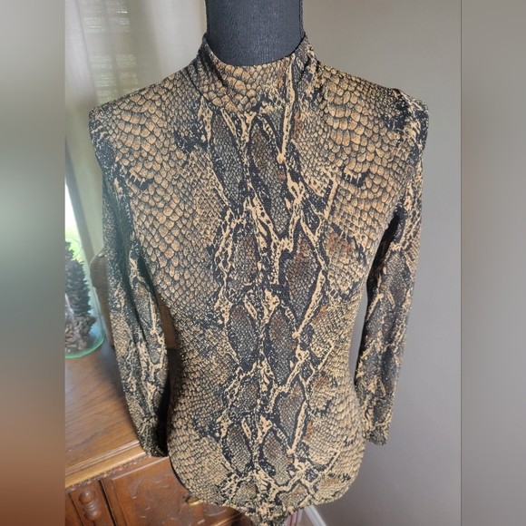 Cache | Tops | Vintage Cache Made In France Snake Print Mock Neck ...